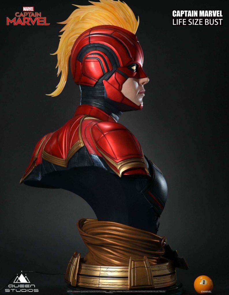 QUEEN STUDIOS Captain Marvel 1:1 Lifesize Bust by Queen Studios ...