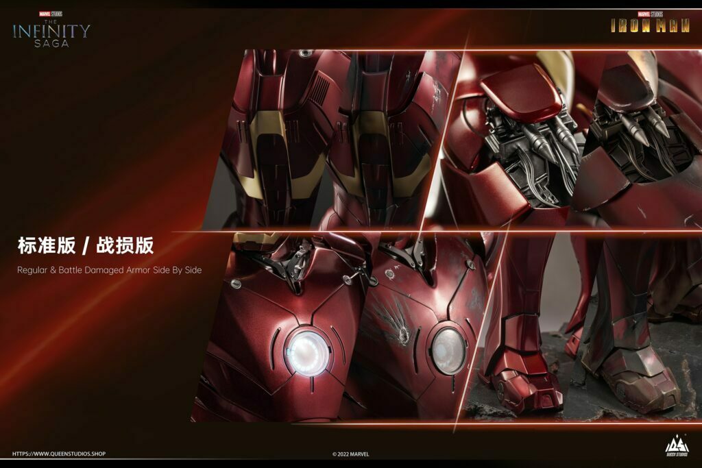 Queen Studios Iron Man Mark 3 1/2 StatueBattle Damaged Edition ...