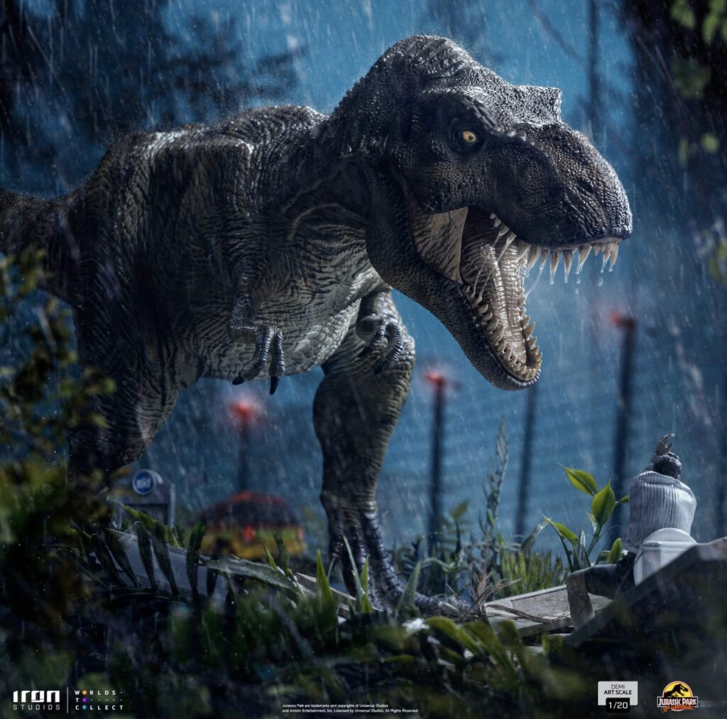 Statue T-Rex attacks Donald Gennaro – Jurassic Park – Demi Scale 1/20 ...