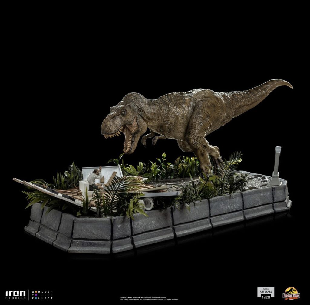 Statue T-Rex attacks Donald Gennaro – Jurassic Park – Demi Scale 1/20 ...