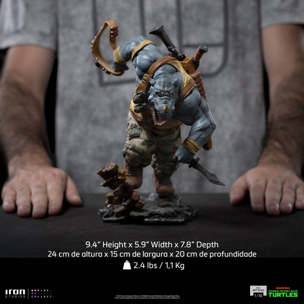 Rocksteady TMNT 1/10 Art Scale Statue By Iron Studios - Figuristi Store