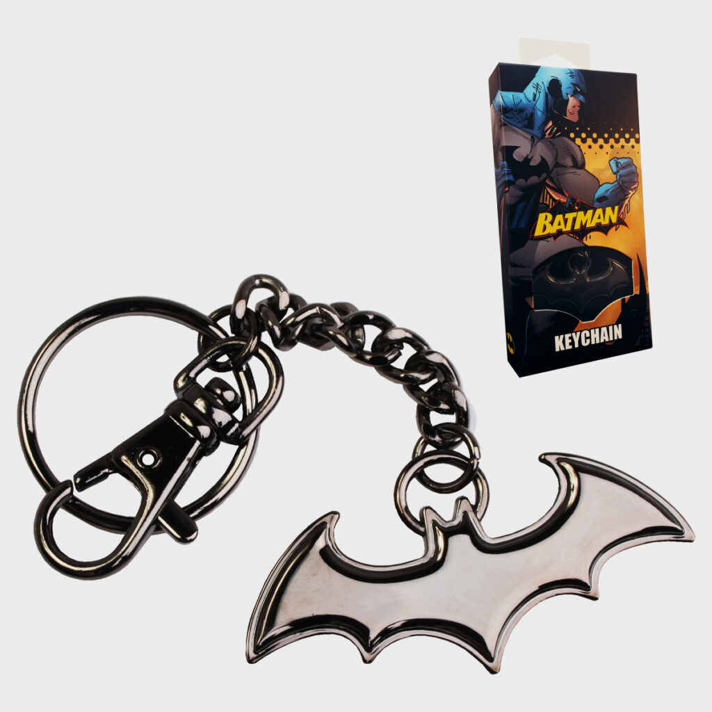 The Noble Collection DC Batman Shaped Logo Keychain In Black ...