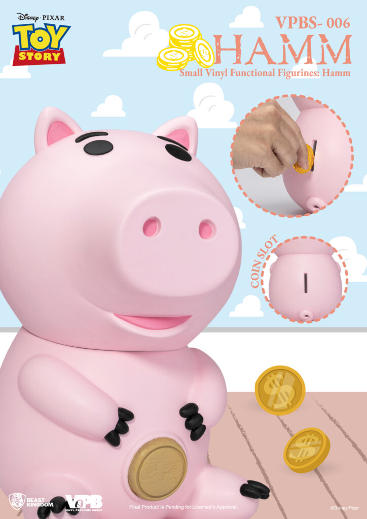 Toy Story Small Vinyl Piggy Bank: Hamm – Beast Kingdom - Figuristi Store