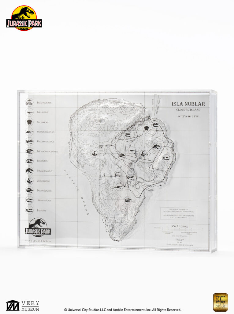 ELITE CREATURE COLLECTIBLES PRESENTS: Jurassic Park Topographic Map ...