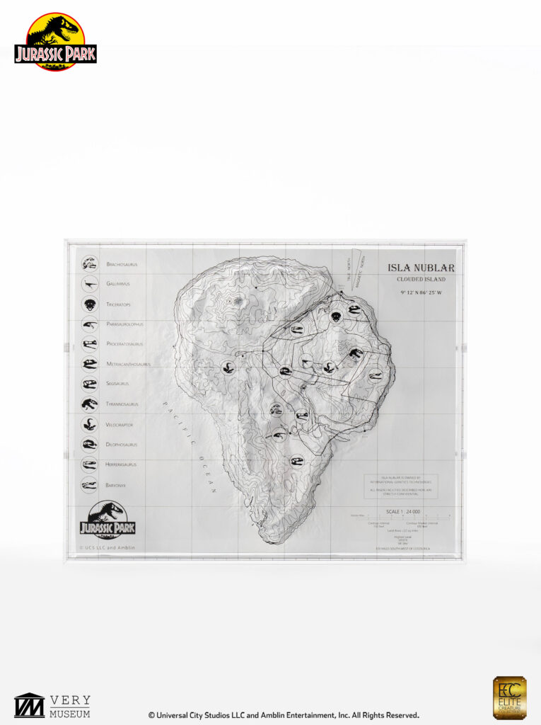 ELITE CREATURE COLLECTIBLES PRESENTS: Jurassic Park Topographic Map ...