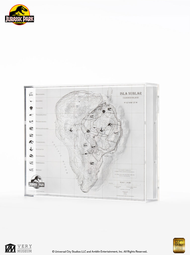 ELITE CREATURE COLLECTIBLES PRESENTS: Jurassic Park Topographic Map ...